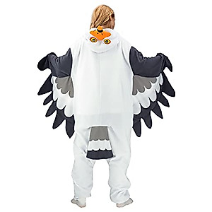 Adult Seagull One Piece Pajamas Animal Cosplay Halloween Costume for Men Women