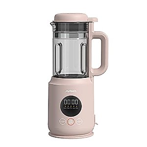 Joydeem Mini Cooking Blender, Soy Milk Maker, Personal Hot & Cold Countertop Blender for Juice Soup Tea, 12h Preset, 420ml, Pink
