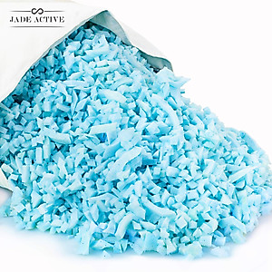 Jade Active Bean Bag Filler Foam - 5 Pound Premium Shredded Memory Foam - Easy Pillow Stuffing Foam for Dog Bed or Couch Cushion - Very Soft and Great for Stuffing