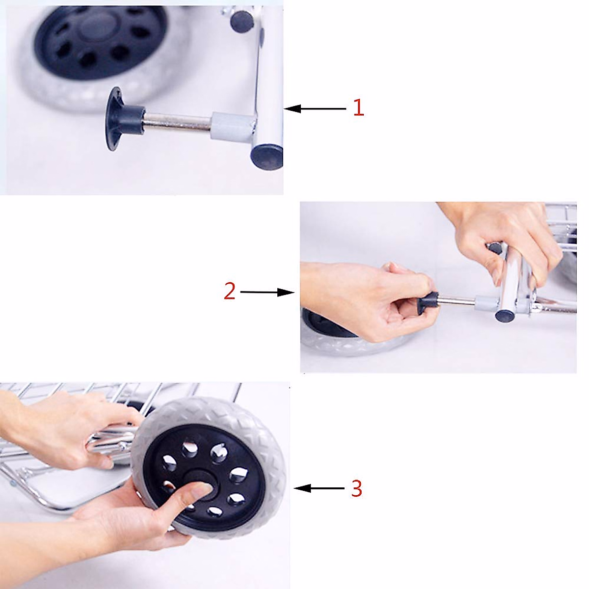 YGCBL Multifunction Portable Hand Trucks,Trolleyshopping Trolley Aluminum Alloy Foldable High Capacity Foam Wheel Mute, Load 30 Kg, 6 Wheels,B