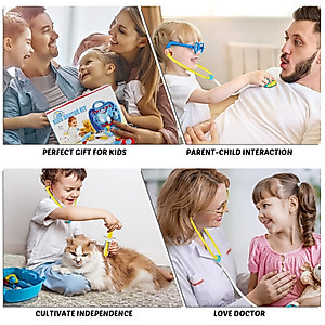 Toy Doctor Kit for Kids: 27Pcs Pretend Play Medical Doctor Playset with Carrying Case Electronic Stethoscope - Role Play Gift Educational Doctor Play Set for Toddler Boys Girls Ages 3 4 5 6