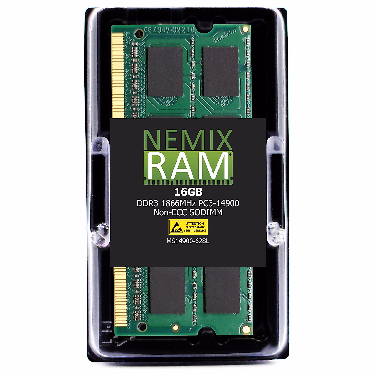 NEMIX RAM 16GB (1X16GB) DDR3 1866MHZ PC3-14900 2Rx8 1.35V 204-PIN Non-ECC SODIMM Laptop PC Memory