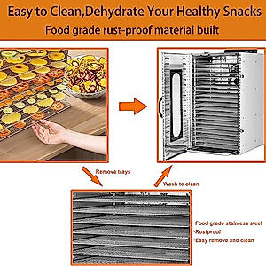 Commercial Food Dehydrator with 20 Trays - Dehydrators for Food and Jerky with Digital Timer and Temperature Control - High Efficiency Food Dehydrator Machine for Jerky/Meat/Fruit/Herb/Vegetable