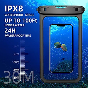 Haireca Waterproof Phone Pouch [3 Pack] (1Pcs 10.5" and 2Pcs 8.5"),IPX8 Underwater Cell Phone Dry Bag with Lanyard for iPhone Samsung,Water Resistant Cellphone Protector for Swimming Diving Beach