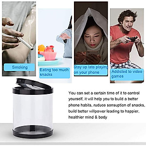 JRing Time Locking Box Timed Lock Storage Container Pantry Self-control Timer Locker for Phone Snacks Food Medicines Credit Card Alcohol Gaming Machine or Other Addictive(Black)