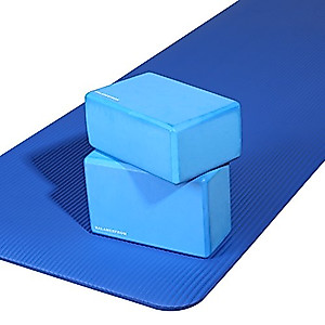 Signature Fitness All Purpose 1/2-Inch Extra Thick High Density Anti-Tear Exercise Yoga Mat with Carrying Strap, Blue
