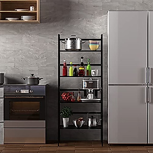 WTZ Bookshelf Book Shelf, Bookcase Storage Shelves Book case, Ladder Shelf for Bedroom, Living Room, Office MC-801(Black)