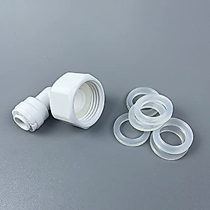 XINWOO Union Elbow 1/4" x 1/2" Female Thread Quick Connect QC Reverse Osmosis RO System Parts Fittings (10 Pack)