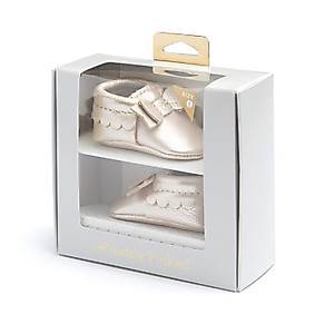 Freshly Picked Soft Sole Bow Moccs, Platnium Size 2