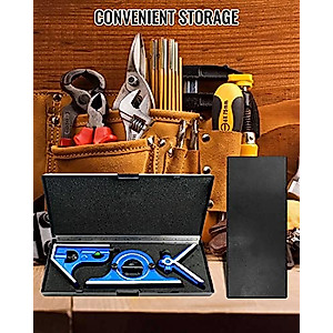 NTSUMI 12 Inch 4 Combination Square Ruler Set Protractor Satin, 4-R Graduation, Blue