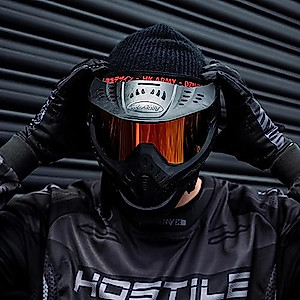 HK Army HSTL Goggle Paintball Airsoft Mask with Anti Fog Thermal Lens (Black/Fire Lens)