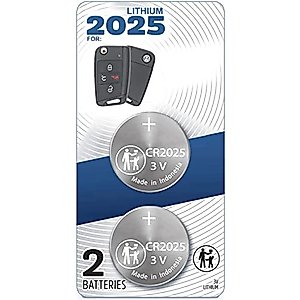 (2 Pack) CR2025 2025 Remote Key Fob OEM Battery for Flip Key Compatible with VW Shell Case Cover Replacement for 2015-2021 Atlas GTI Golf AllTrack R SportWagen e-Golf Jetta Part # 5G6 959 752 BG
