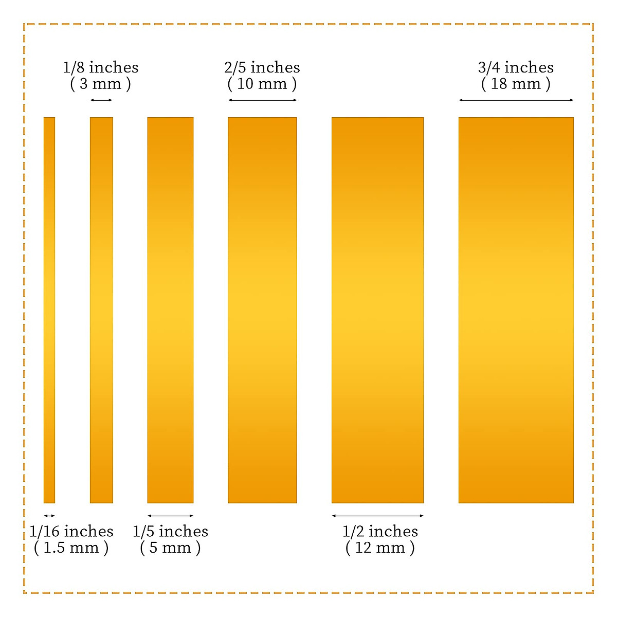 PETDCHEB 6 Rolls Fine Line Tape Painters Tape 1/16, 1/8, 1/5, 2/5, 1/2, 3/4 Inch x 55 Yard Fineline Masking Tape Painter Tape Adhesive Automotive for DIY Car Auto Paint (Yellow)