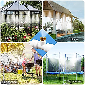 Misting Nozzles for Patio Outside Mister, Brass Nozzle for Misters Outdoor Cooling System. Mist Parts Accessories. Garden Hose Sprayer Nozzles Replacement Head. 0.016" Orifice (0.4 Mm) 10/24 Unc 8Pcs.