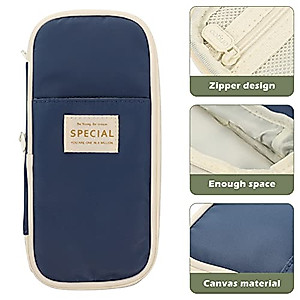 minkissy Bag Big Layer Study Art Zipper Pouch Holder Case Office Portable Stationery Classroom Pen Organizer Painting Large School Cover Vintage Pencil Lovely Dark Canvas Capacity Student