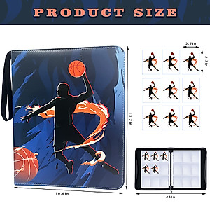 900 Pockets Basketball Cards Binder,Trading Cards Holder Card Collectors Album,Trading Card Binder 9 Pocket with 50 Removable Sleeves for Basketball Card and Sports Card