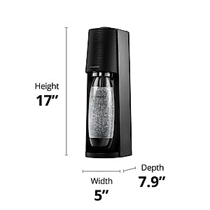 SodaStream Terra Sparkling Water Maker (Misty Blue) with CO2 and Dishwasher Safe Bottle