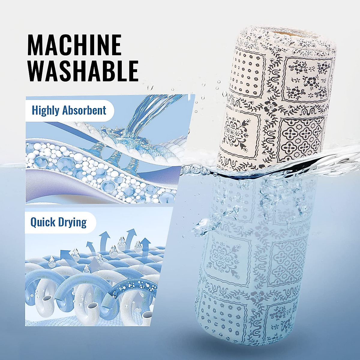 UNIMEIX 24 Pack 11.8 Inch Reusable Paper Towels Washable Roll Zero Waste Reusable Napkins Eco Friendly Paperless Towels for Kichen