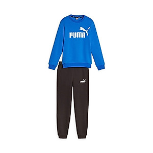 PUMA Sweat Suit Youth Boys Fleece Athletic Tracksuit Set (US, Age, 7 Years, 8 Years, Blue/Black)