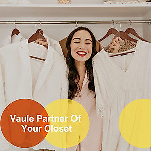 Uinicor Wooden Hangers 60 Pack Wood Hangers Set,Wooden Suit Hangers Coat Hangers for Closet, Heavy Duty Hangers with Precisely Cut Notches,Clothes Hangers for Coats, Jackets, Pants & Dress（Walunt）