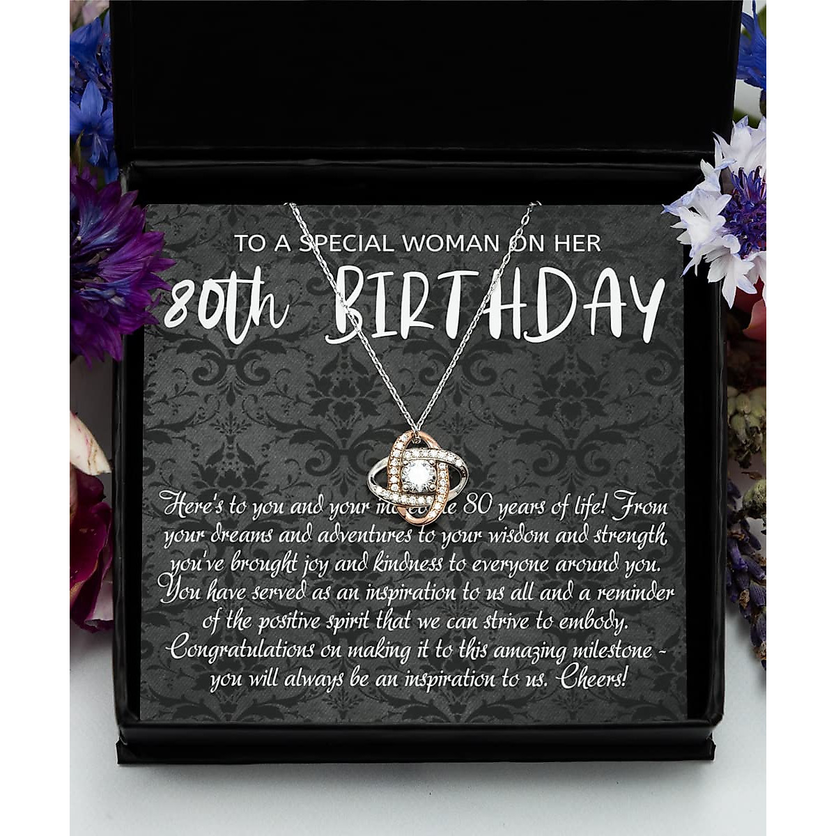AMISK CREATIVES Granddaughter Necklace Gifts From Grandma Grandmother Or Grandpa Grandfather To My Granddaughter Birthday Graduation Pendant Jewelry with Message Card and Gift Box - Gold Love Knot