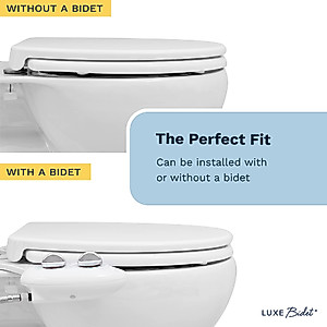 LUXE TS1008R Round Comfort Fit Toilet Seat with Slow Close, Quick Release Hinges, and Non-Slip Bumpers (White)