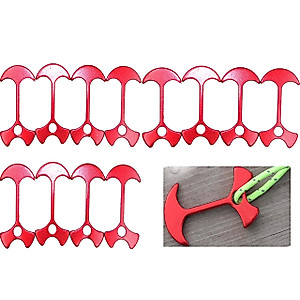 FGen 12pcs Deck Plank Road Camping Fish Bone Nail Rope Buckle Tent Windproof Rope Fish Bone Nail Aluminum Alloy Anchor Buckle Umbrella Rope