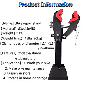 MUYDZ Bike Repair Stand, Foldable Rotatable Bike Wall Mount Workstand Bicycle Mechanic Maintenance for Storage Road Mountain Bike