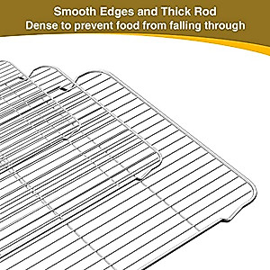 Wildone Baking Sheet with Rack Set (3 Pans + 3 Racks), Stainless Steel Baking Pan Cookie Sheet with Cooling Rack, Non Toxic & Heavy Duty & Easy Clean