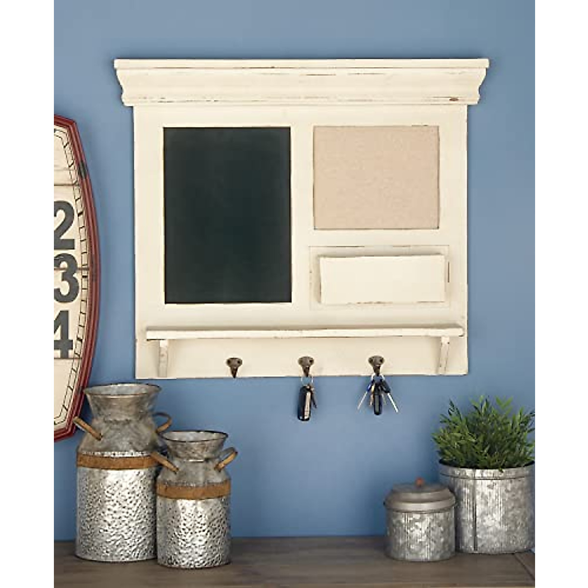 Deco 79 Wood Metal Wall Shelf, 28 by 24"