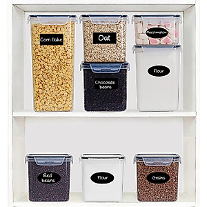 Airtight Food Storage Containers 25-Piece Set, Kitchen & Pantry Organization, BPA Free Plastic Storage Containers with Lids, for Cereal, Flour, Sugar, Baking Supplies, Labels & Measuring Cups