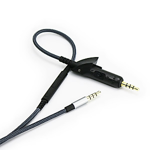 Audio cable with in-Line Mic remote volume compatible with Bose QC15 QC25 QuietComfort 15, QuietComfort 2 headphone and compatible with iphone ipod ipad apple devices