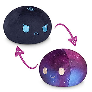 TeeTurtle - The Original Reversible Ball Plushie - Galactic + Dark Blue - Cute Sensory Fidget Stuffed Animals That Show Your Mood