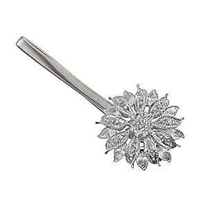 ManFull Curtain Tiebacks,Rhinestone Flower Magnetic Curtain Buckle Tieback Holdback Drape Holder Decor Curtain Holdbacks for Home/Office Window Sheer Drapes Tie Backs Holder Silver