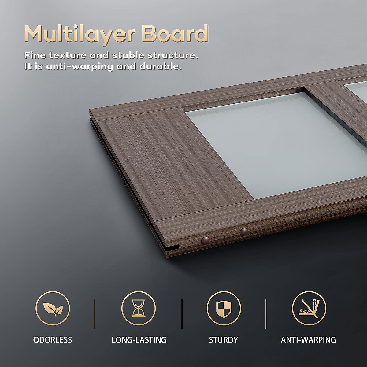 ROYMELO 30x84 Inch Glass Sliding Barn Door Slab and 5.5ft Hardware Kit Included, 5 Frosted Glass, LVL Wood Panel Covered with Elephant Gray Water-Proof Scratch-Proof PVC Surface, Simple DIY Assembly