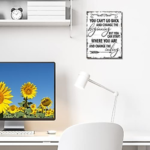 Pigort Inspirational Poster Canvas Print Wall Art, Positive Quotes Wall Decor for Office, Modern Farmhouse Home Decorations for Bedroom