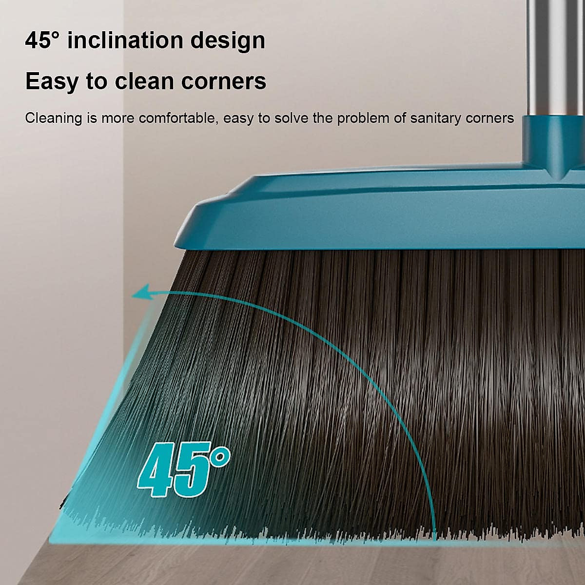 RUNLAIKEJI Broom and Dustpan Set for Home, Dustpan and Broom Set Long Handle, Kitchen Broom and Dustpan Set, Dust Pan and Broom Combo, for Home Kitchen Room Office Lobby Indoor Floor Cleaning