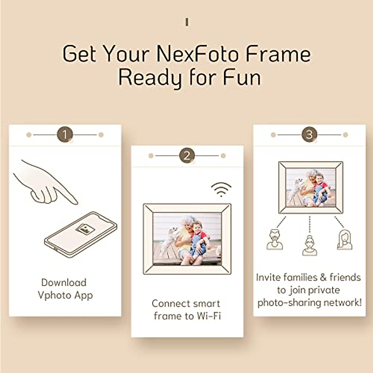 NexFoto Large 16 Inch 1080P Digital Photo Frame 32GB with Remote Control, WiFi Digital Picture Frame with IPS Touch Screen, Easy to Share Photos Video via App, Wall-Mountable, Gift for Grandparents