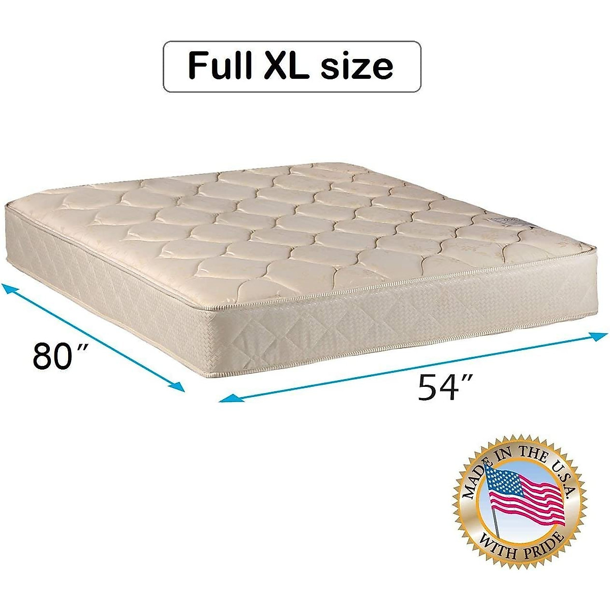 DS Solutions USA Comfort Classic 2-Sided Gentle Firm Full XL Mattress Only with Mattress Cover Protector Included