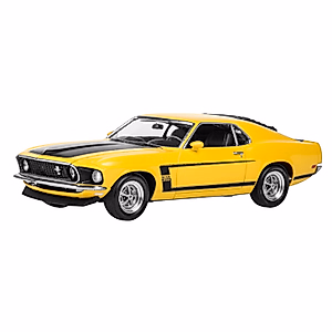 Revell 85-4313 ‘69 Boss 302 Mustang Car Kit 1:25 Scale 109-Piece Skill Level 4 Plastic Model Building Kit , Yellow