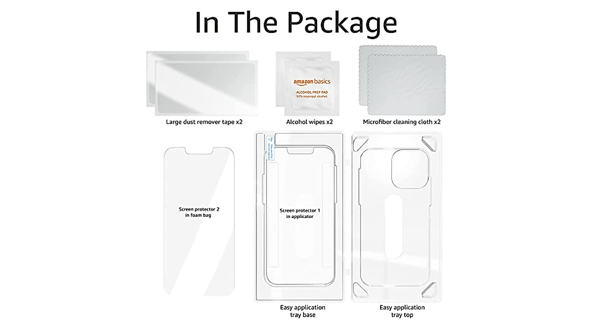 Amazon Basics Premium Screen Protector for iPhone 13 & Pro