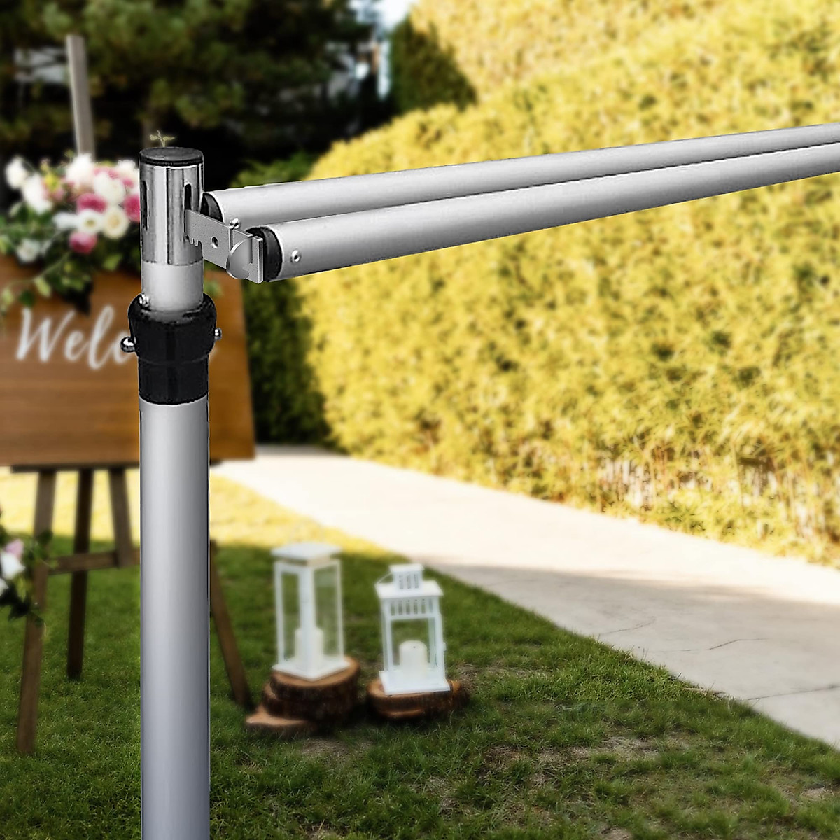 ZhouDaShu Double Crossbar Valance Hanger for Drape Backdrop Stand,Crossbar Hangers for Commercial Pipe and Drape Backdrop Kit,3'' Wedding Hanger Parties Decoration Backdrop Stand Hooks(4 PCS)