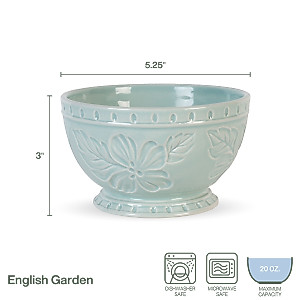 Fitz and Floyd Fitz & Floyd English Garden Soup Cereal Bowl, Blue, Set of 4