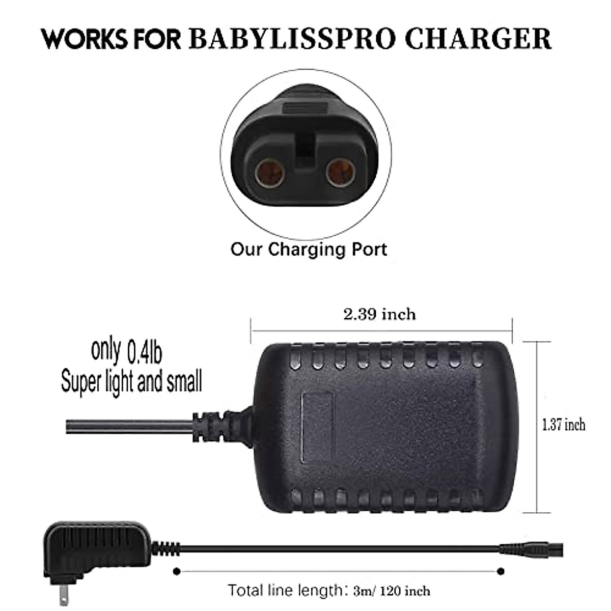 for BabylissPRO Barberology Cordless Clippers Trimmers Charger, Kaynway Professional Replacement 4V Clipper Charger Cord for BabylissPRO Barberology FX Metal Collection Clippers &Outlining Trimmer