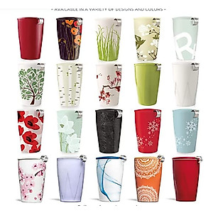 Tea Forte Jubilee KATI Steeping Cup, Ceramic Tea Infuser Cup with Lid & Stainless Steel Loose Leaf Tea Infuser