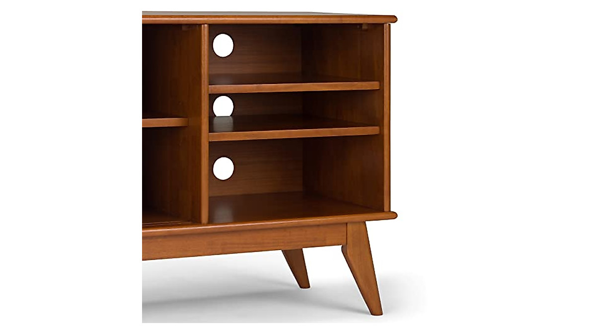 Draper Solid Hardwood TV Stand for 65-inch TVs | Mid Century Modern Design