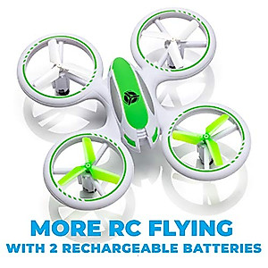 Force1 UFO 3000 LED Mini Drone for Kids - Remote Control Drone, Small RC Quadcopter for Beginners with LEDs, 360 Flips, 4-Channel Remote Control, 2 Speeds, and 2 Batteries