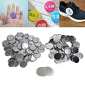Blank Button Badge Parts Set, 100 Sets Round Button Maker Supplies for Button Making Machine, Buttons Components with Badge Cover, Badge Holder and Clear Film(58mm)