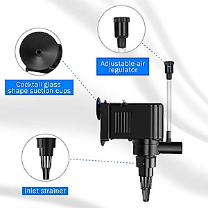 AquaMiracle Aquarium Powerhead Pump Circulating Water Pump 135 GPH for 10-40 Gallon Aquariums with Aerating Features