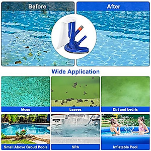 PooLuck Upgraded Portable Pool Vacuum Jet Underwater Cleaner W/Brush Bag Handheld Portable Pool Vacuum Swimming Pool Mini Jet Vacuum Pool Cleaner Pool Spa Jet Vac for Above Ground Pool Vacuum Head